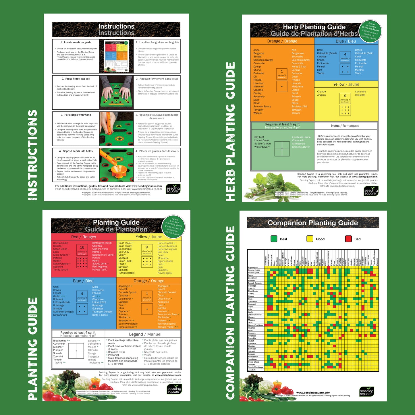 Pdf Package Square Foot Garden Planting Guide | Seeding Square