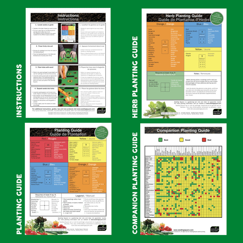 Pdf Package Square Foot Garden Planting Guide | Seeding Square